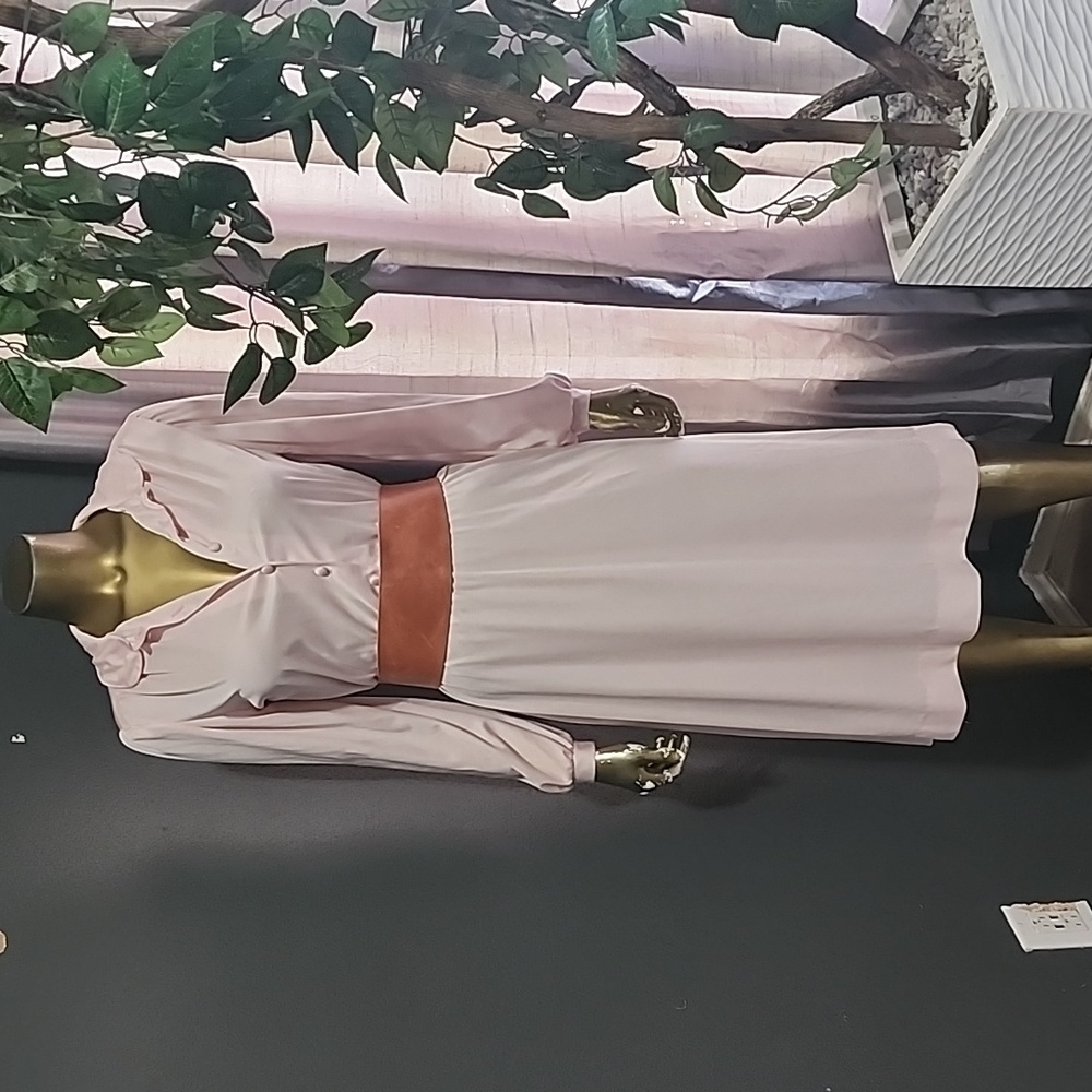 Vintage Pastel Pink Secretary Style Dress Size S - Gem